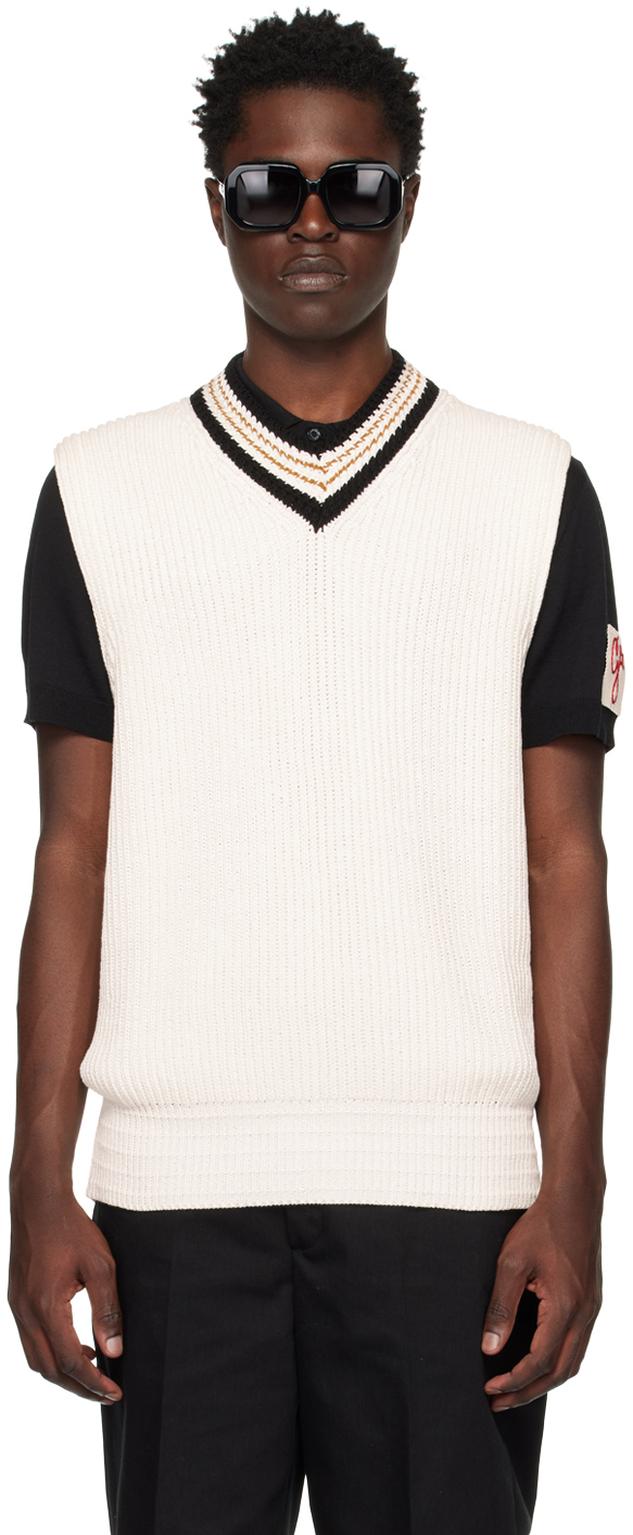 Golden Goose: Off-White V-Neck Vest | SSENSE