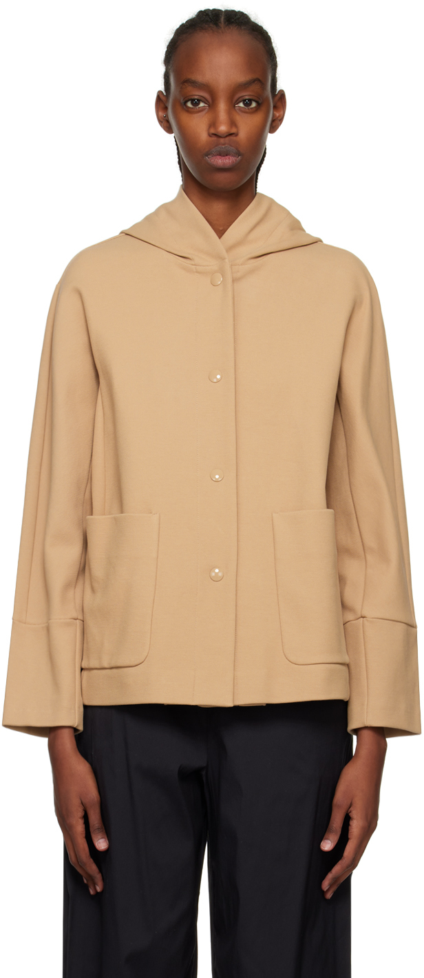 Max Mara Beige Hooded Jacket In Camel | ModeSens