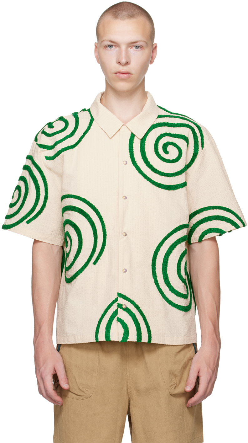 Brain Dead: Beige Swirl Shirt | SSENSE Canada