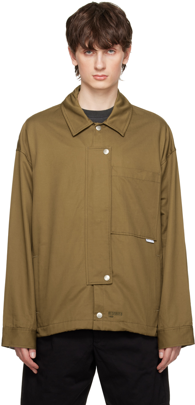 Izzue: Brown Graphic Patch Jacket | SSENSE Canada