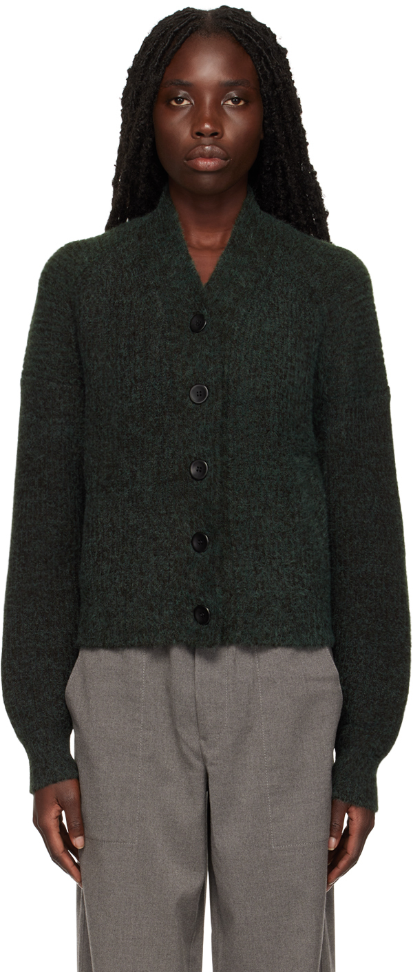 Proenza Schouler: Green Fluffy Cardigan | SSENSE Canada