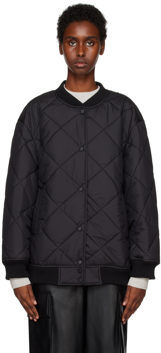 Stand Studio Spring Quilted Bomber Jacket In Black | ModeSens