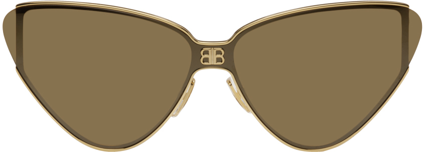 Balenciaga: Gold Cat-Eye Sunglasses | SSENSE
