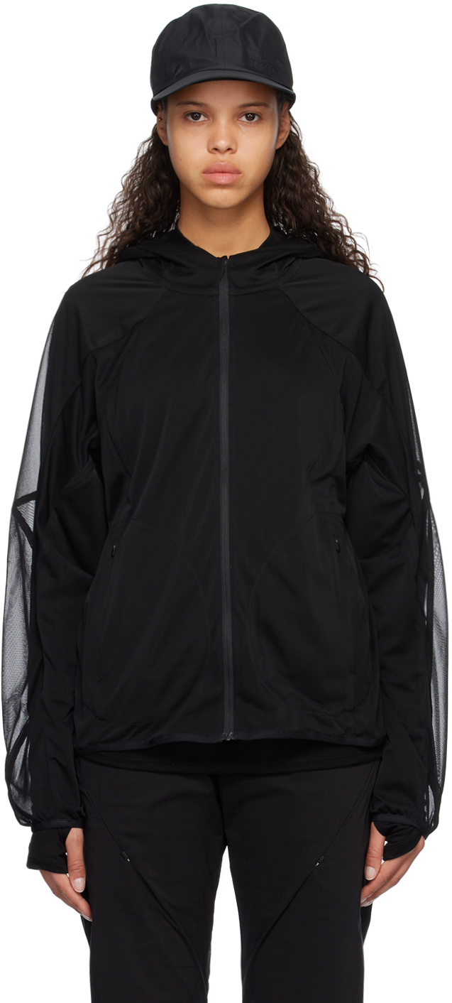 Black Paneled Hoodie by POST ARCHIVE FACTION (PAF) on Sale