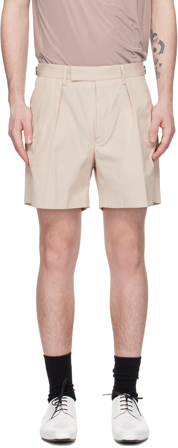 Beige Cinch Shorts by Dries Van Noten on Sale