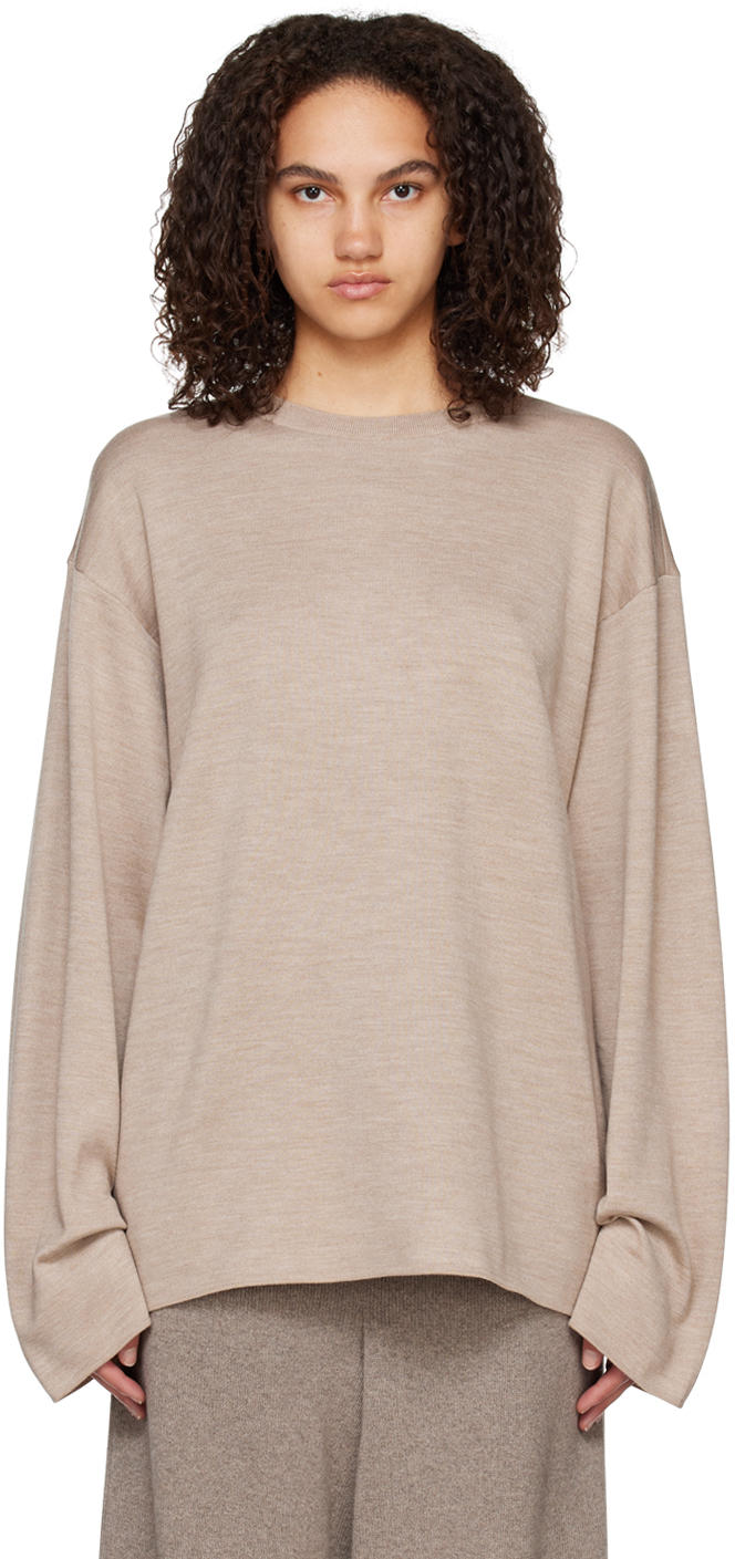 The Row: Pull molletonné Naso beige | SSENSE France