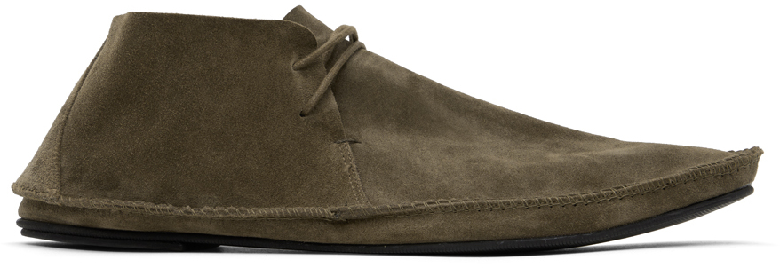 The Row: Taupe Tyler Boots | SSENSE Canada