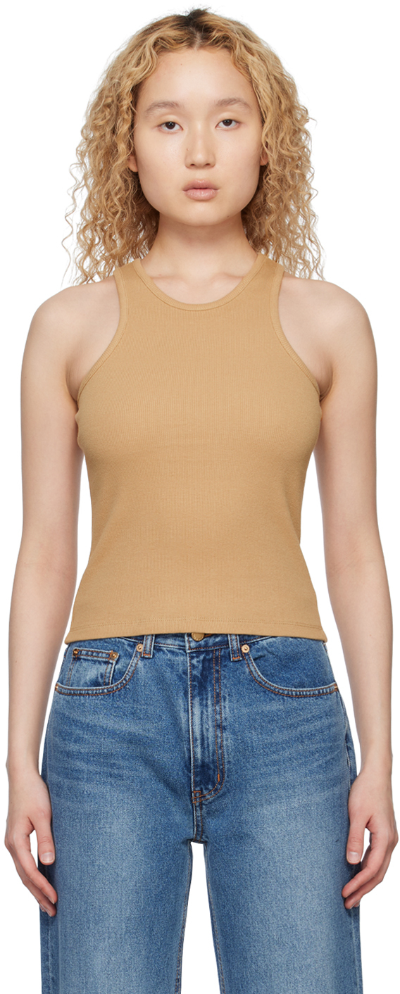 Beige Crewneck Tank Top by Arch The on Sale