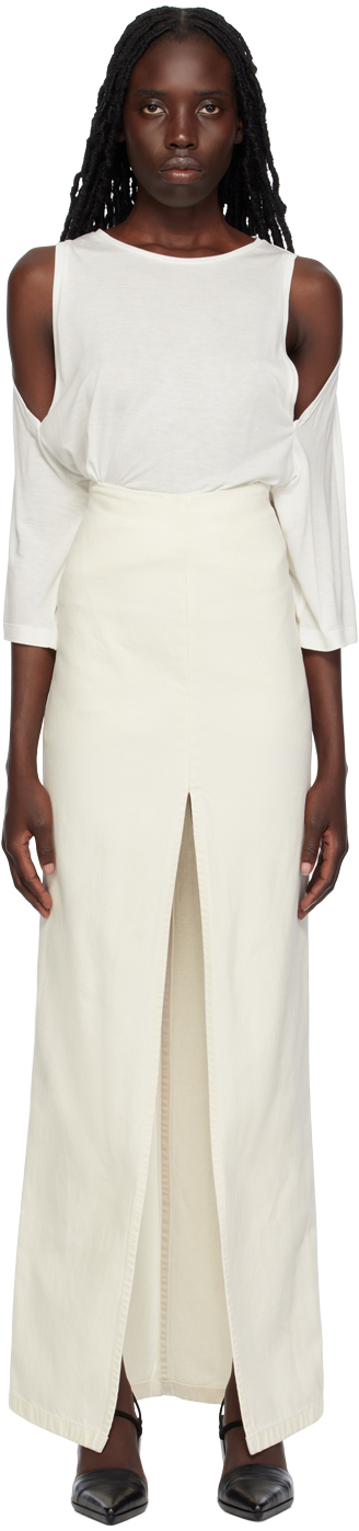 Ann Demeulemeester화이트 찰리사 데님 맥시 스커트 할인