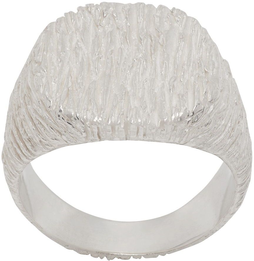 Bleue Burnham: Silver Oak Signet Ring | SSENSE Canada
