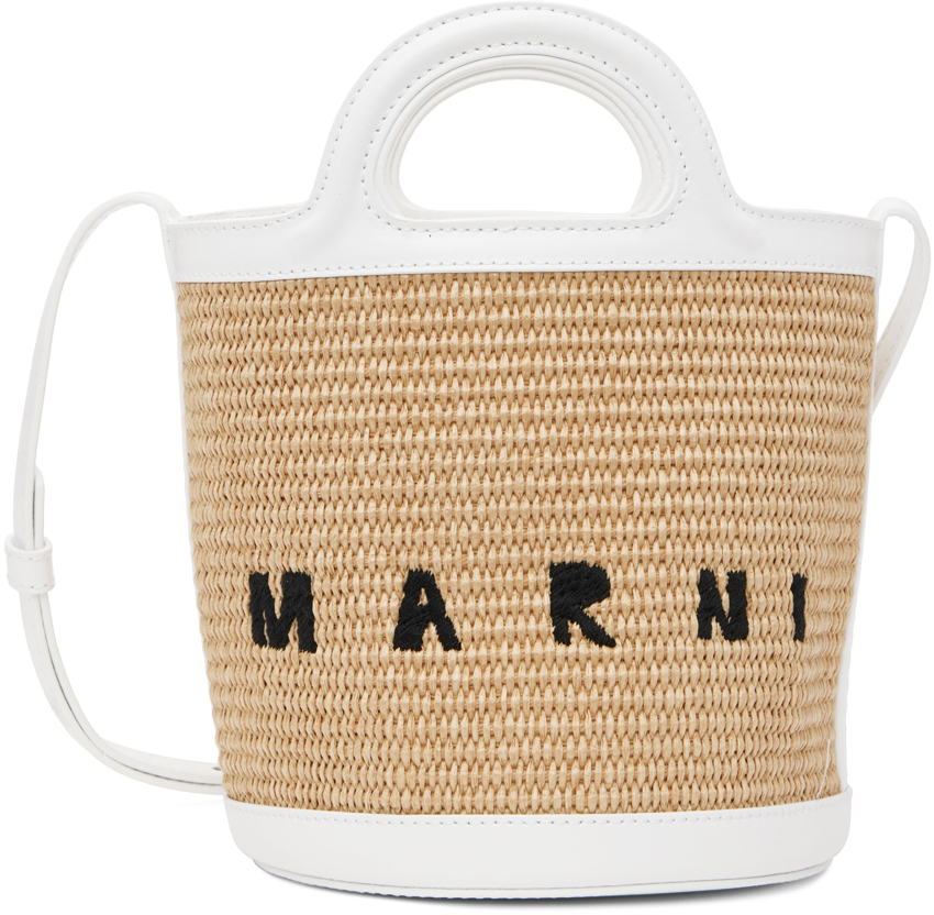 Marni: 驼色迷你 Tropicalia 水桶包 | SSENSE