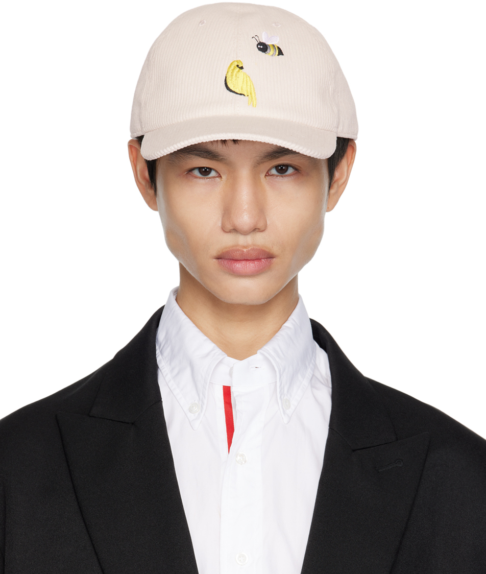 Thom Browne: Pink Embroidered Cap | SSENSE UK
