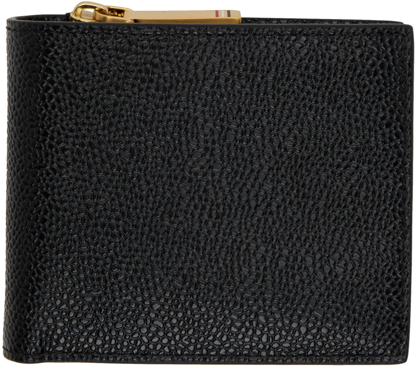Thom Browne: Black Fold-Out Billfold Wallet | SSENSE