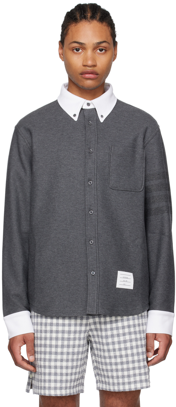 Gray Tech Shirt by Thom Browne on Sale