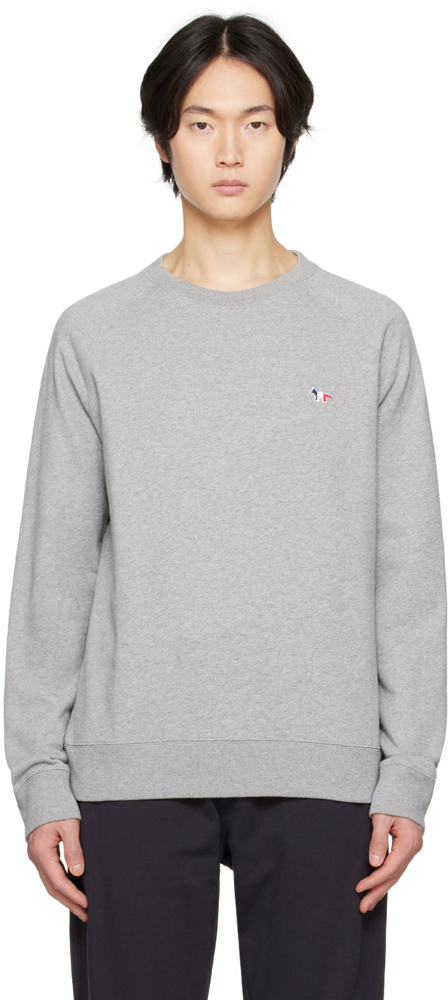 Gray Tricolor Fox Clean Sweatshirt by Maison Kitsuné on Sale