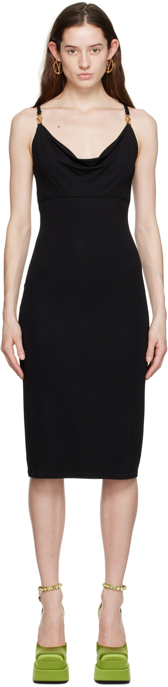 Versace: Robe midi noire à Méduses | SSENSE France