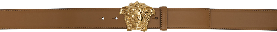 Versace: Tan 'La Medusa Greca' Belt | SSENSE