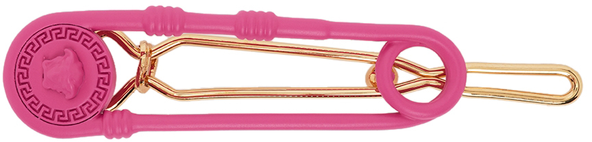 Kids Pink Safety Pin Hair Clip by Versace on Sale