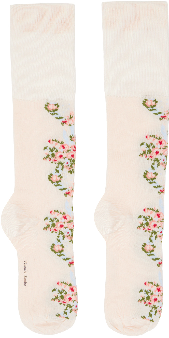 Simone Rocha: White Wreath Socks | SSENSE UK