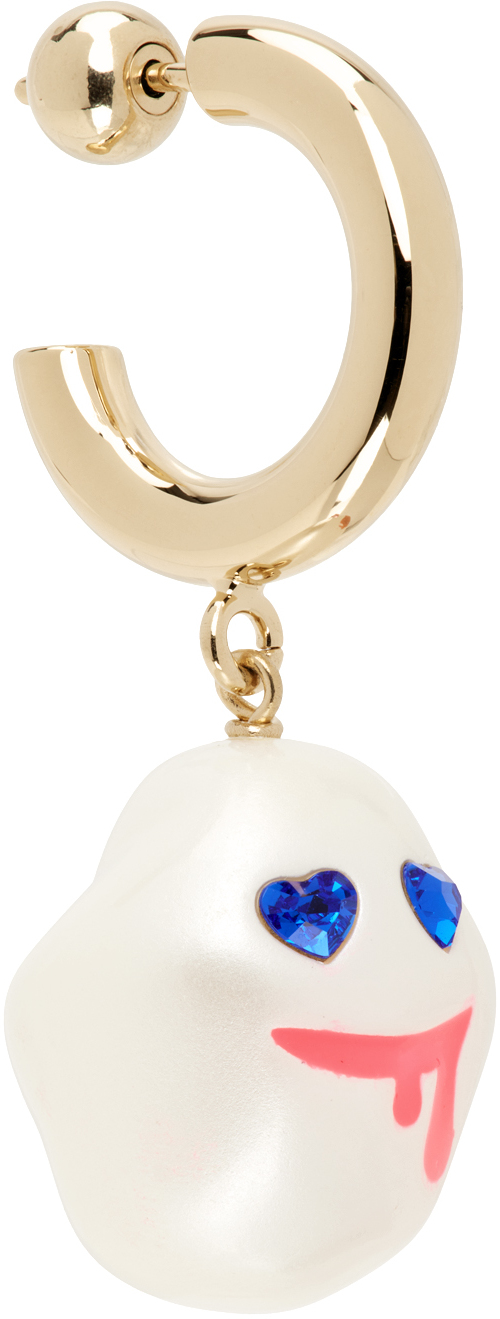 Gold Drooling Cotton Candy Single Earring by Safsafu on Sale