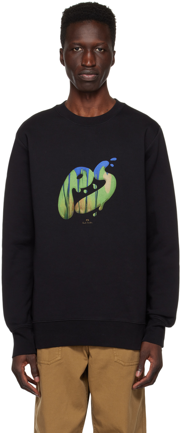 PS by Paul Smith: Black 'PS' Drip Sweatshirt | SSENSE UK