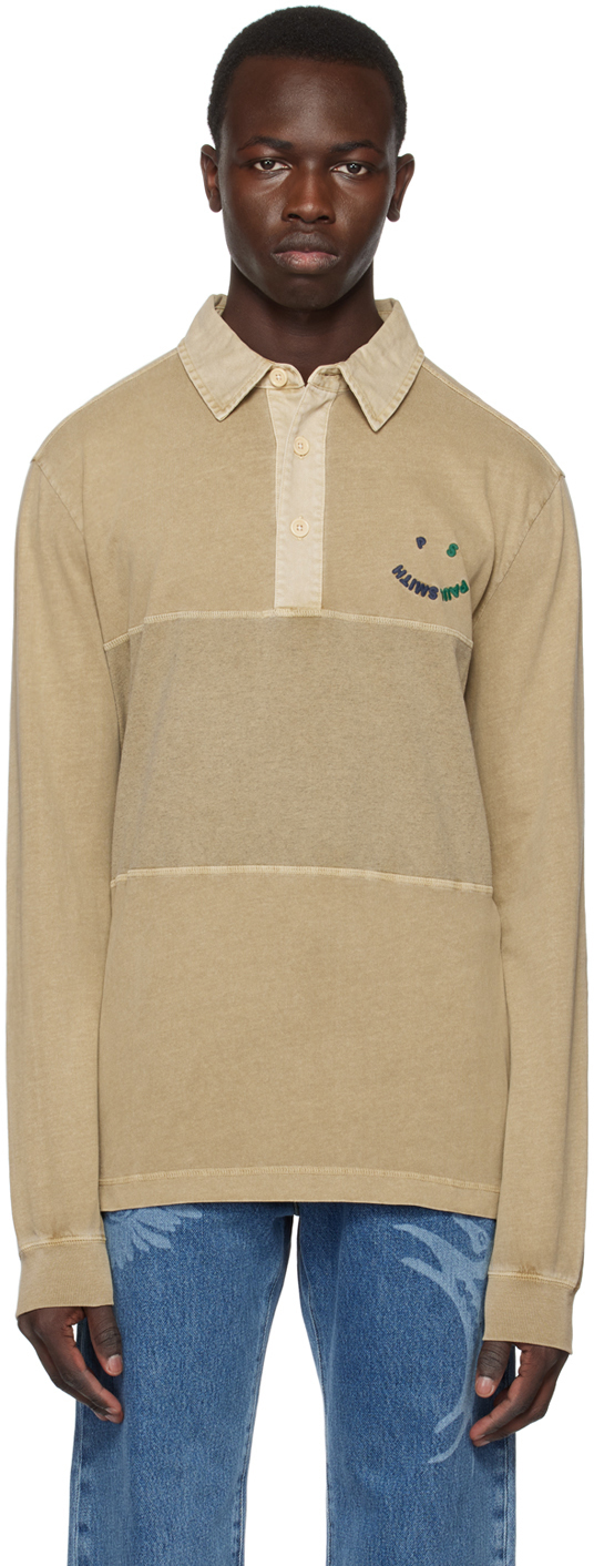Tan Embroidered Polo by PS by Paul Smith on Sale