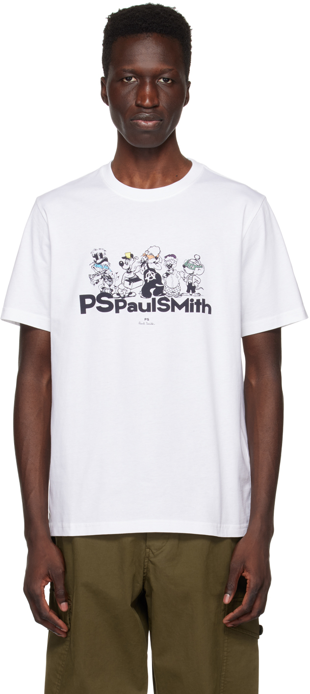 White Printed T-Shirt by PS by Paul Smith on Sale