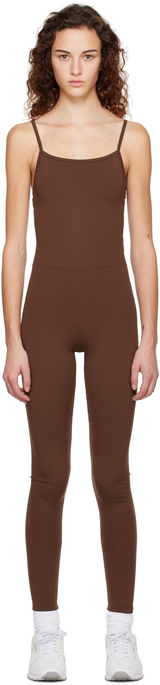 Girlfriend Collective: Brown Cami Unitard | SSENSE UK