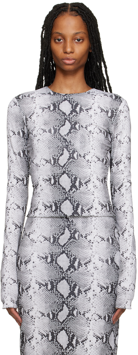 Gray Tanith Long Sleeve T-Shirt by 16Arlington on Sale