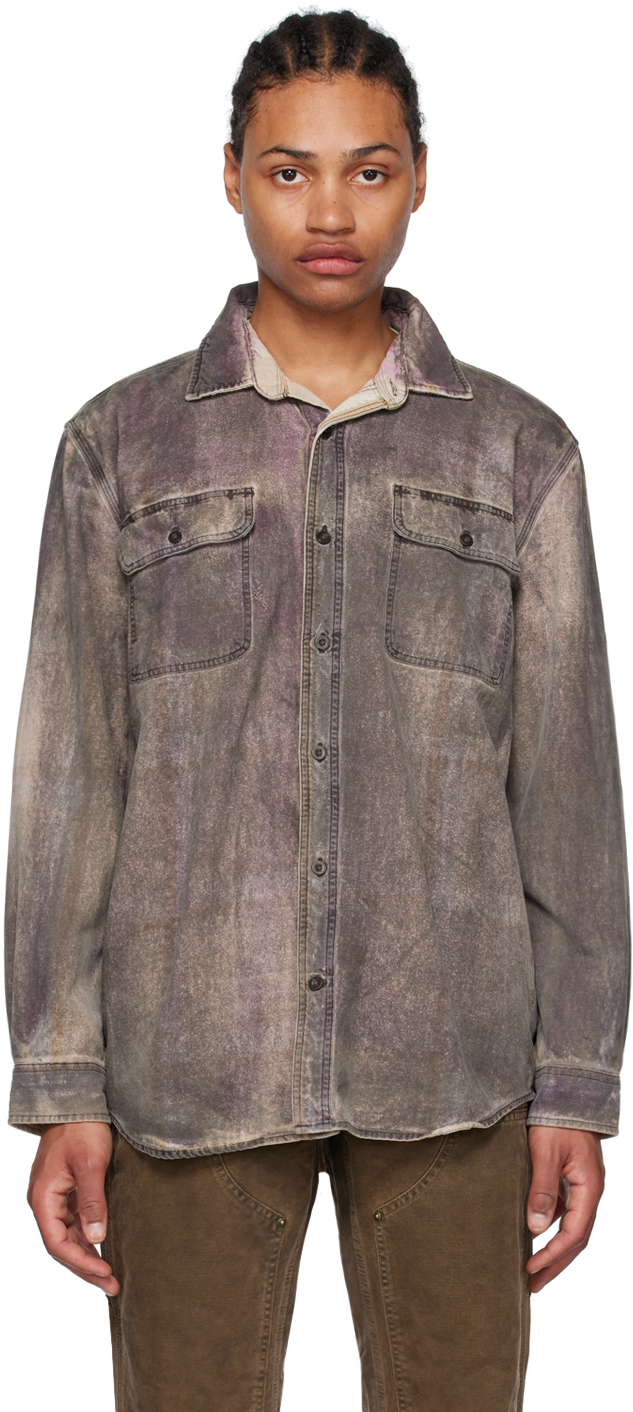 NotSoNormal: Taupe Sprayed Shirt | SSENSE