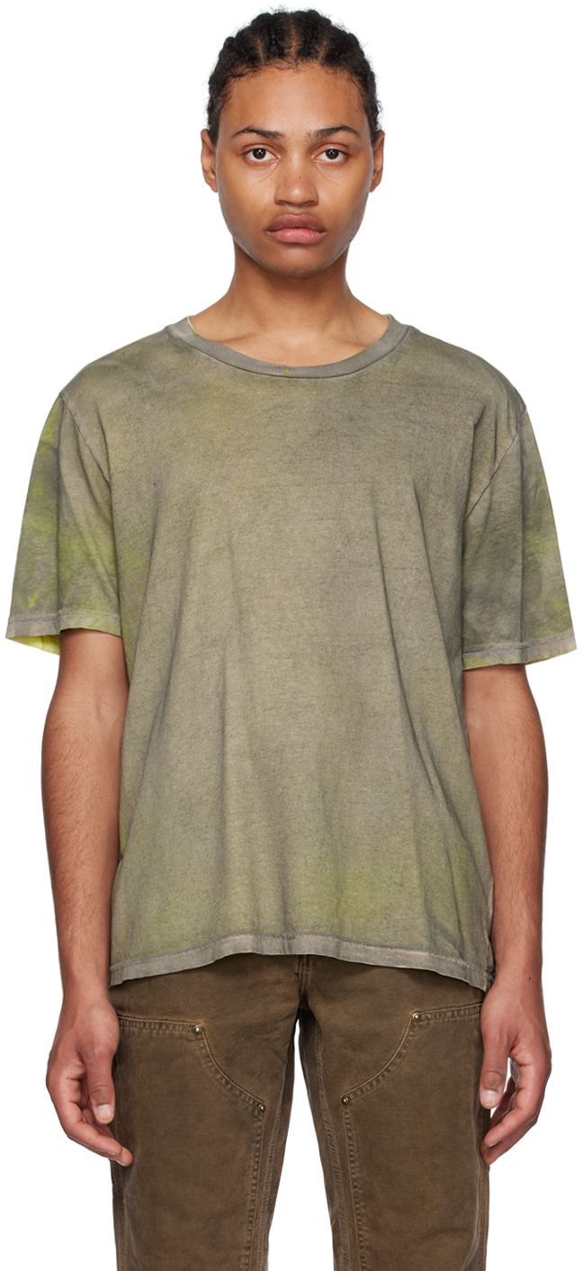 NotSoNormal: Taupe Sprayed T-Shirt | SSENSE