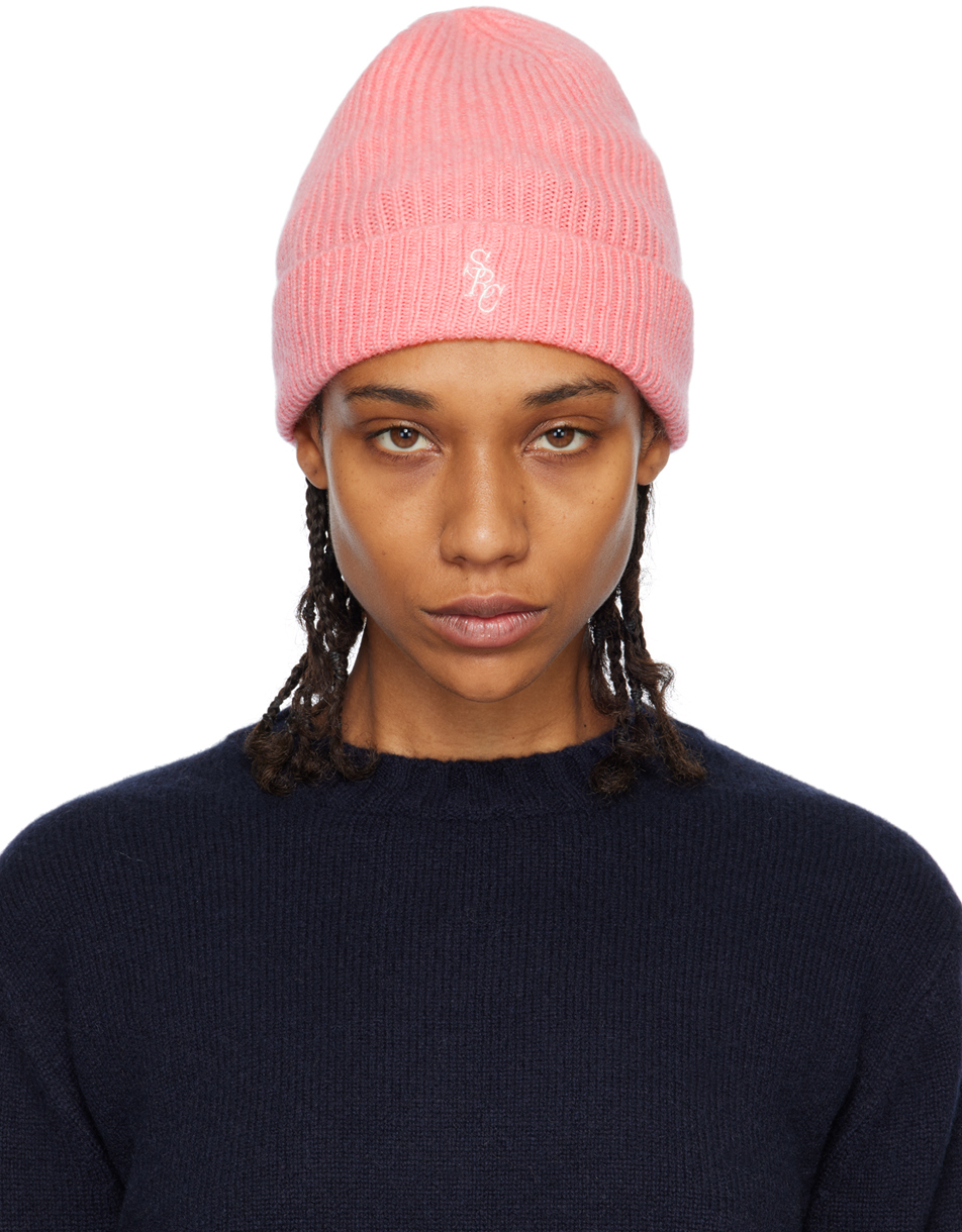 Bonnet rose à logo brodé Sporty & Rich en solde
