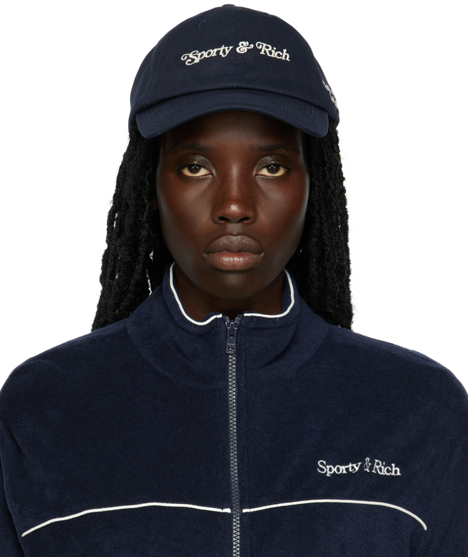 Sporty & Rich: Navy 'Self Love Club' Cap | SSENSE Canada