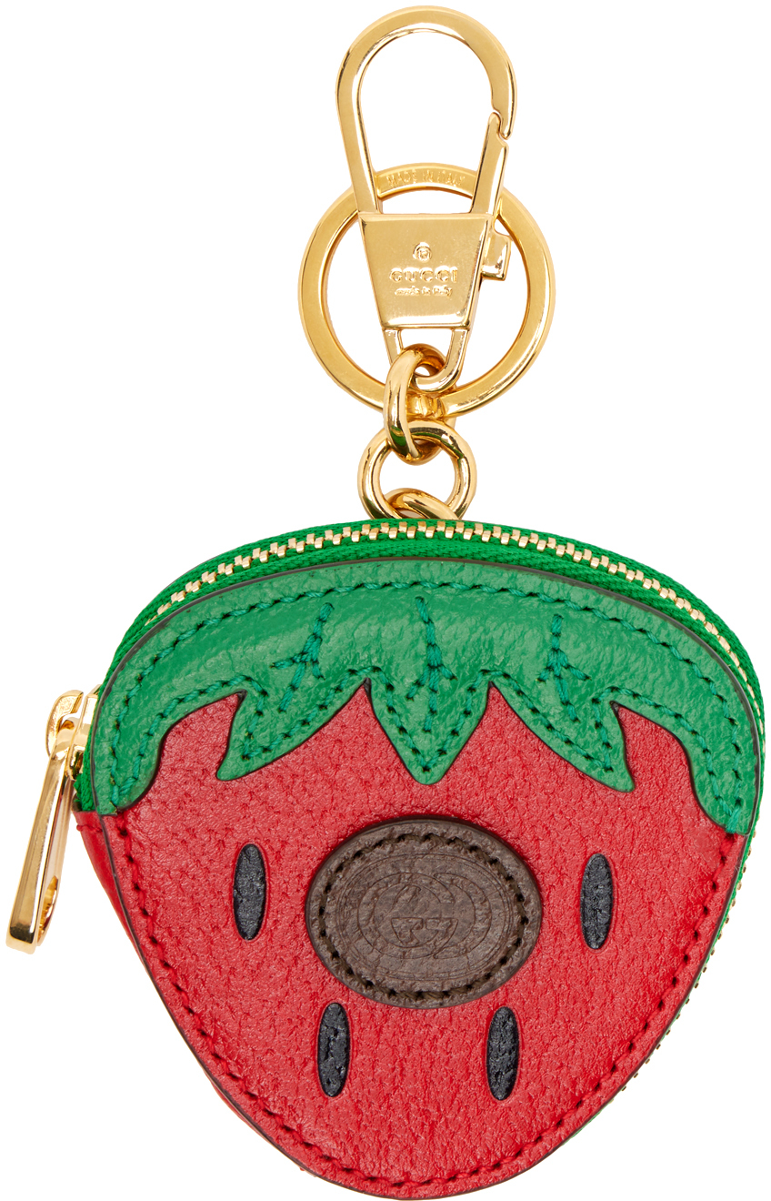 Gucci: Red & Green Fruttini Coin Pouch | SSENSE Canada