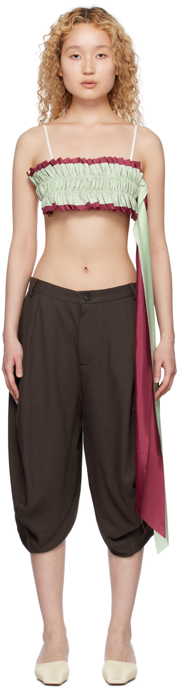 Green & Purple Ruched Camisole by Edward Cuming on Sale