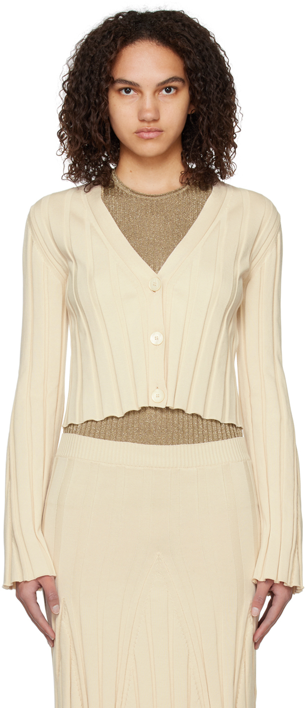 Stella Mccartney Off White Y Neck Cardigan Ssense Canada