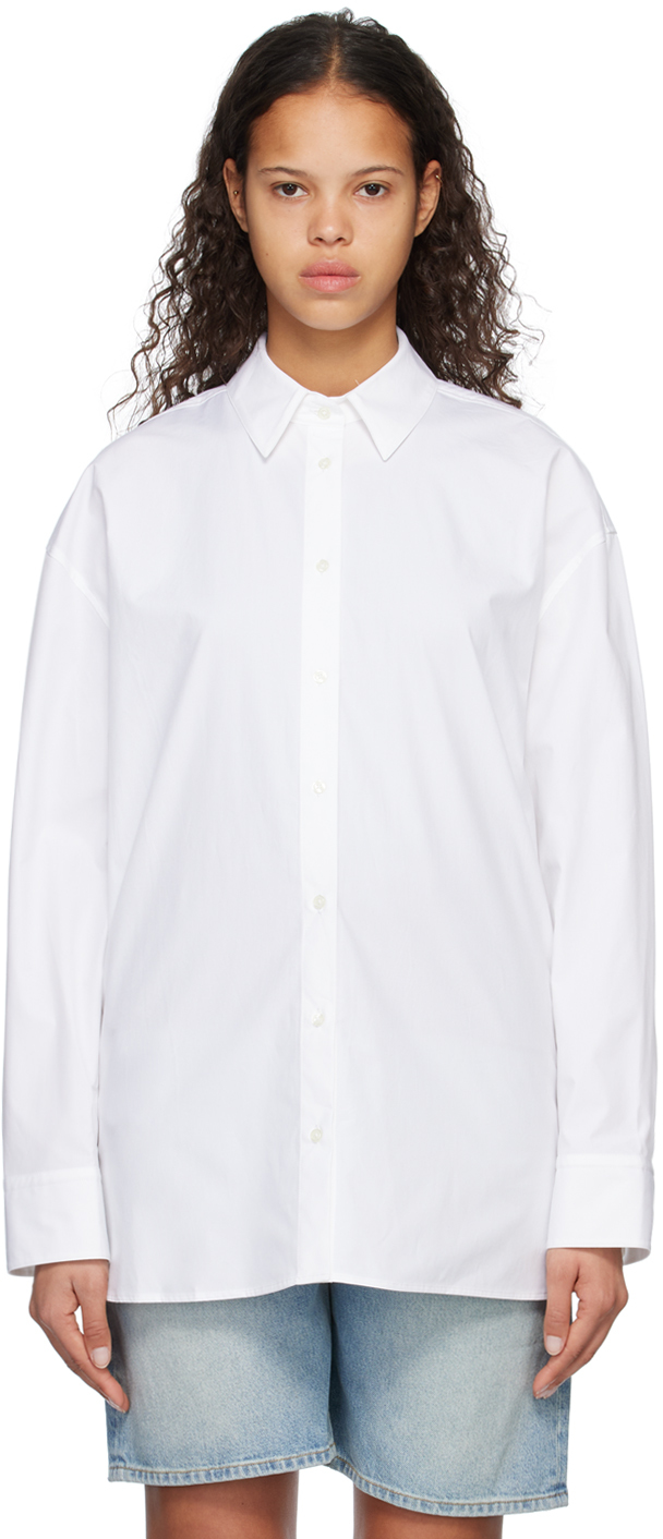 White Espanto Shirt by Loulou Studio on Sale