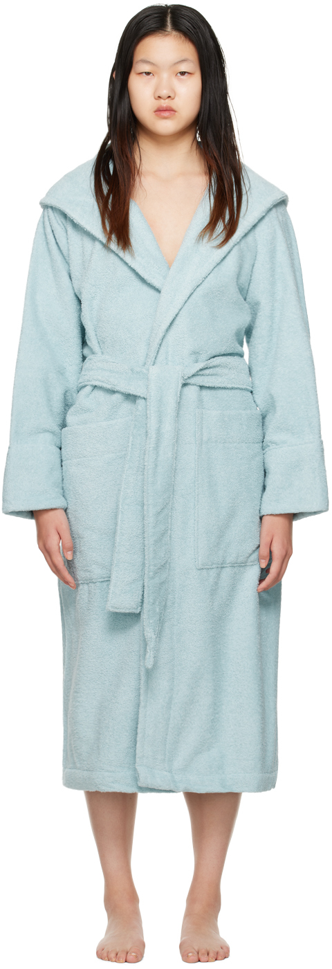 Tekla: Blue Oversized Hooded Bathrobe | SSENSE