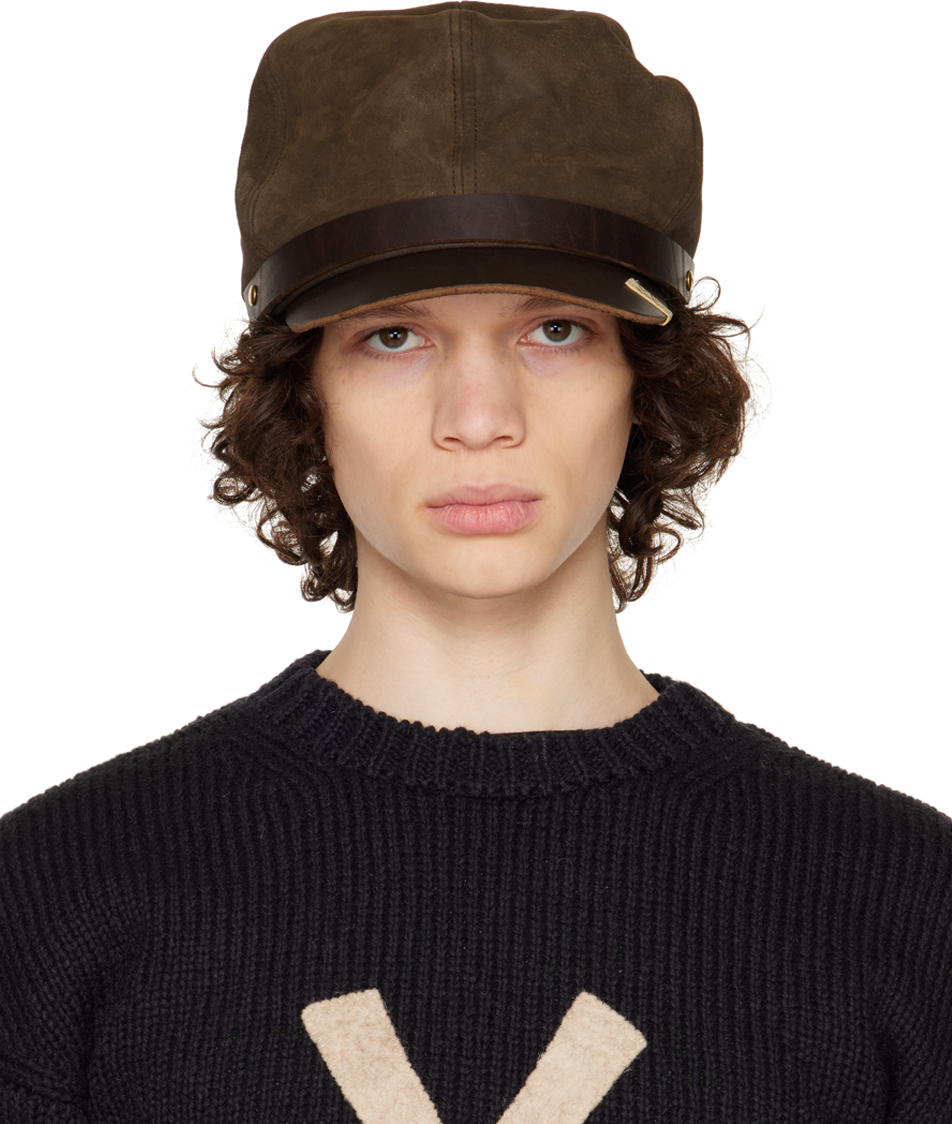 Visvim: Brown Biker Cap | SSENSE Canada