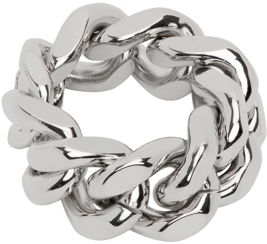 IN GOLD WE TRUST PARIS: Silver Curb Chain Ring | SSENSE UK