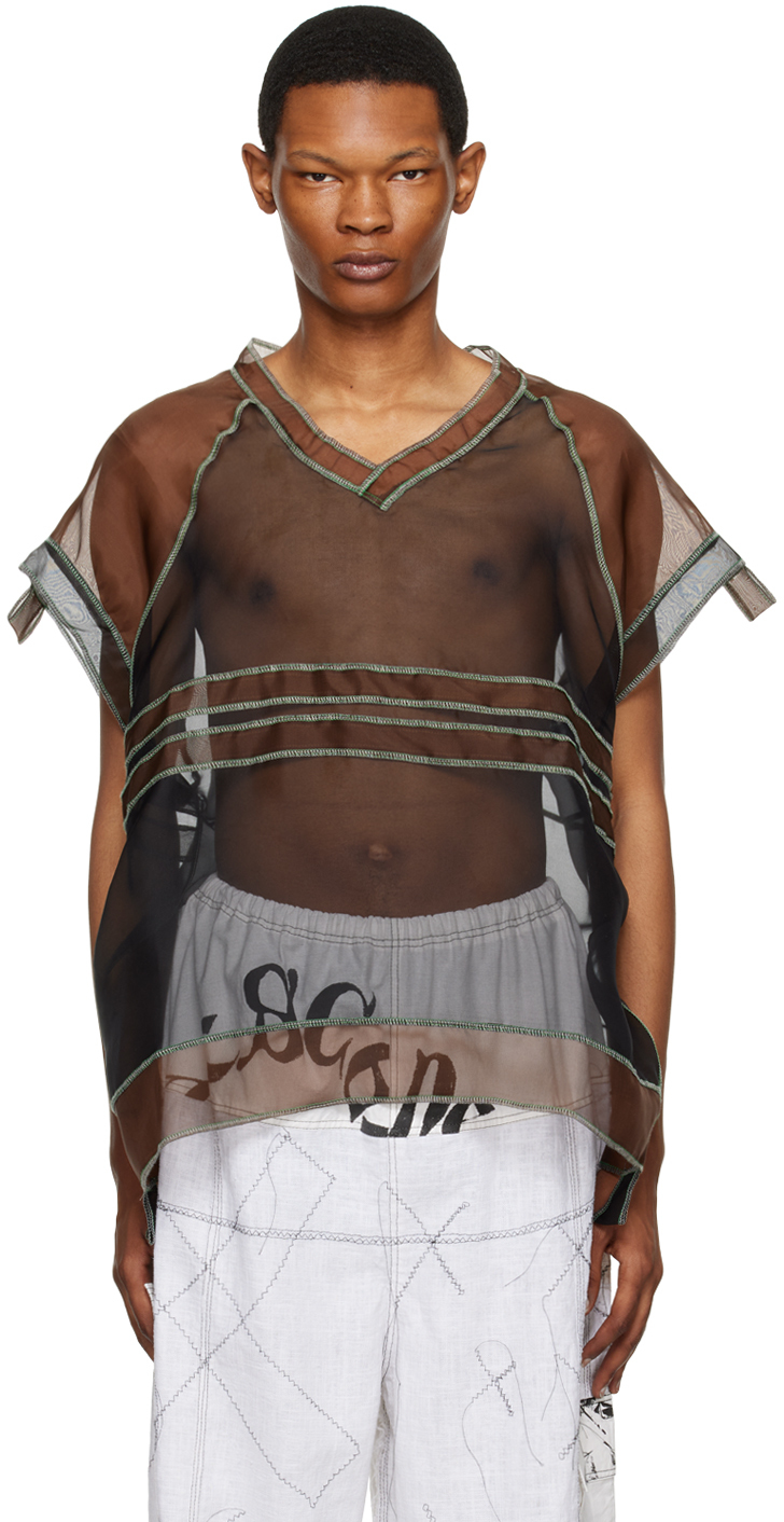 SC103: Black & Brown Sheer T-Shirt | SSENSE UK
