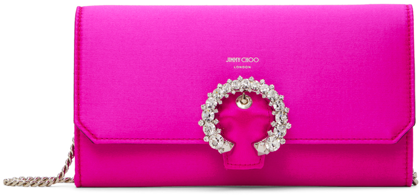 Jimmy Choo: Pink Curb Chain Bag | SSENSE Canada