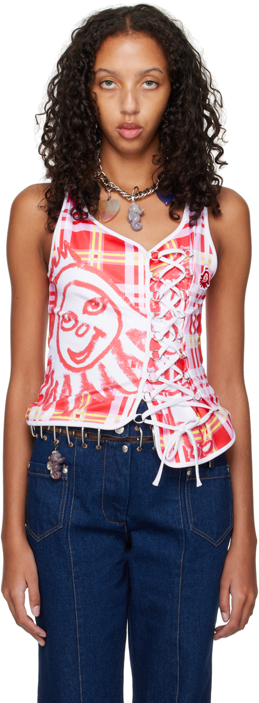 Chopova Lowena: Red Rose Queen Tankini Top | SSENSE UK