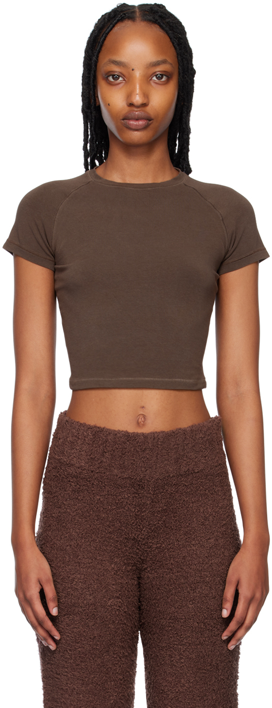 SKIMS: T-shirt New Vintage brun | SSENSE France