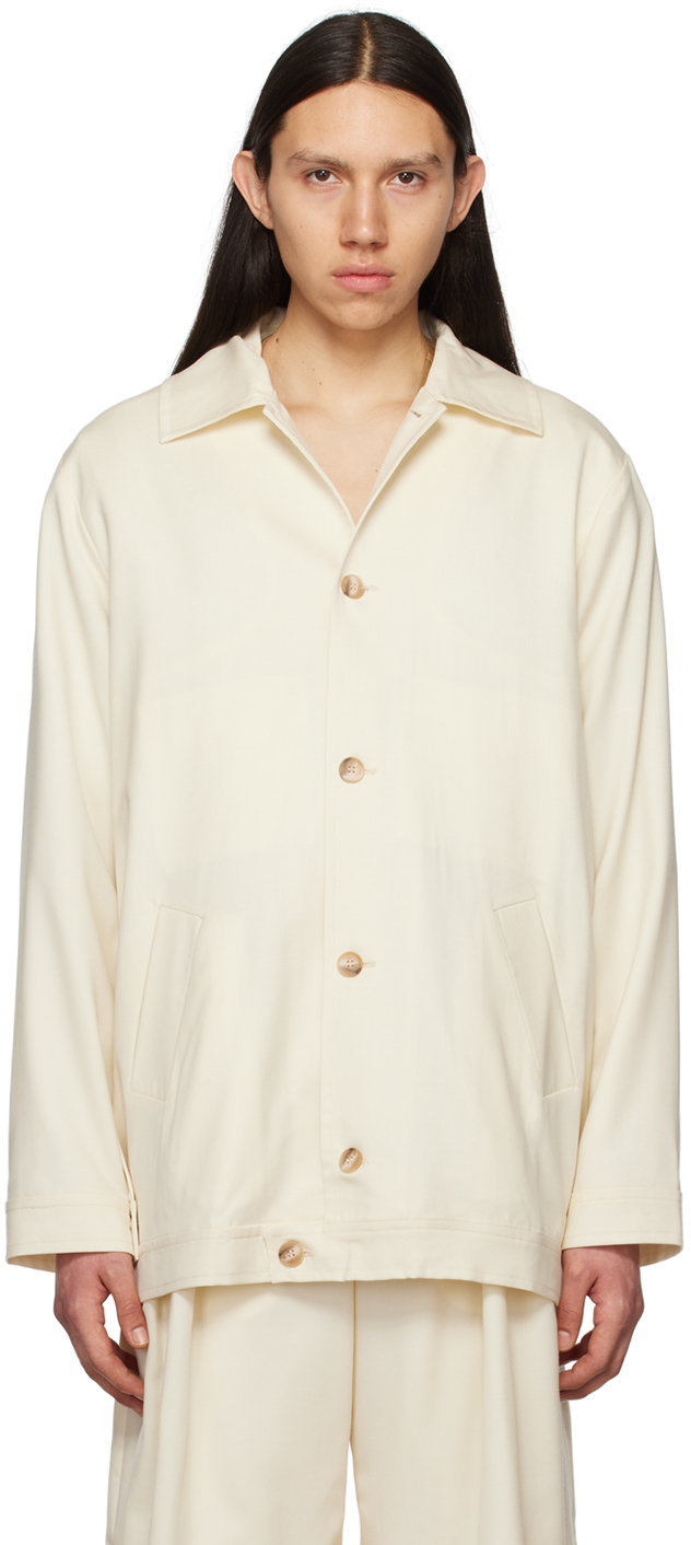 Beige Pleat Back Jacket by King & Tuckfield on Sale