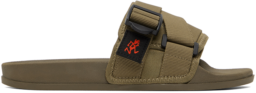 Khaki Cinch Slides by Gramicci on Sale