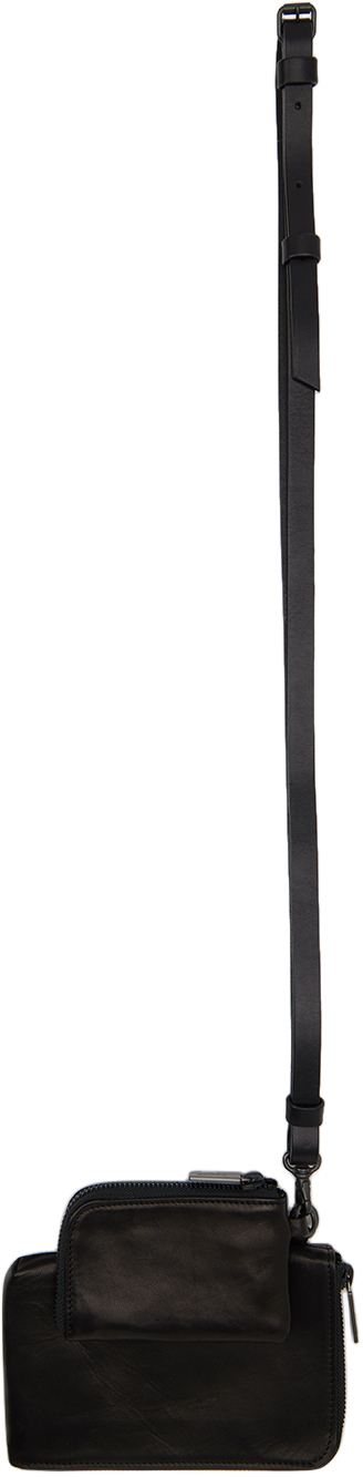 Yohji Yamamoto: Black Shoulder Phone Case | SSENSE UK
