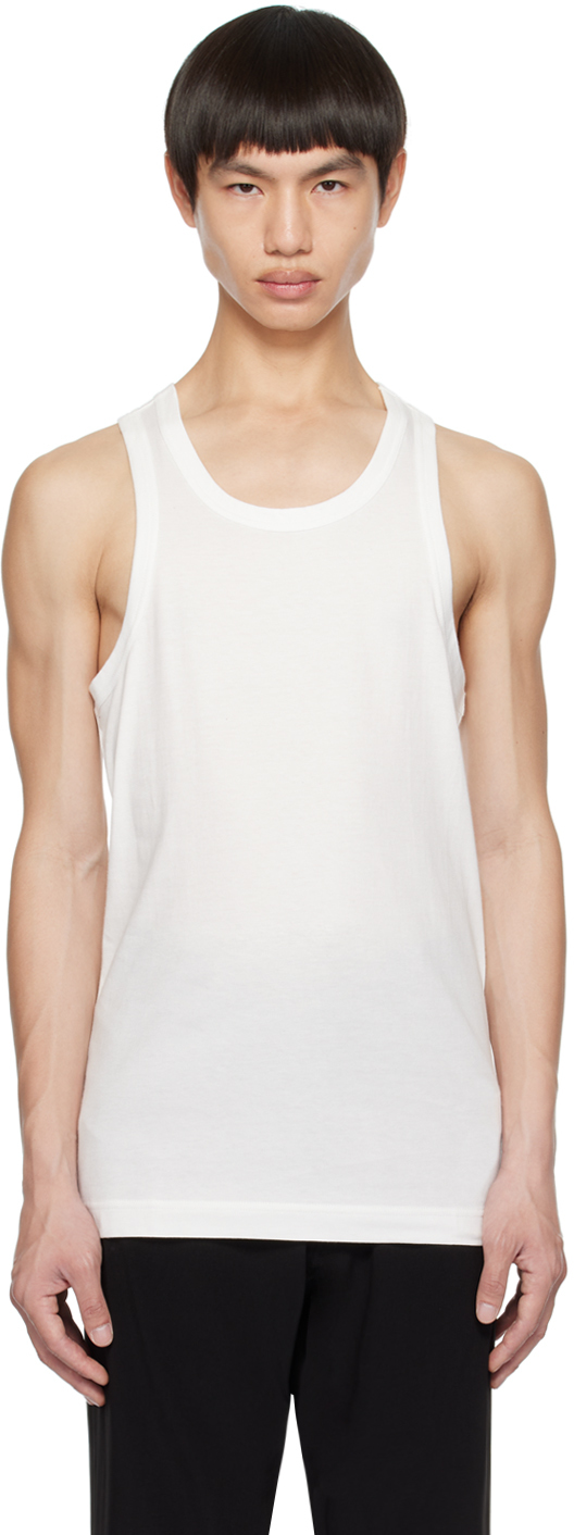 Yohji Yamamoto: White Running Tank Top | SSENSE UK