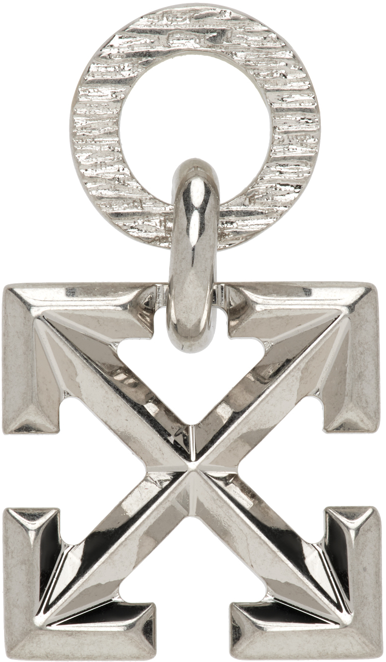 Off-White: Silver Arrow Mono Earring | SSENSE UK