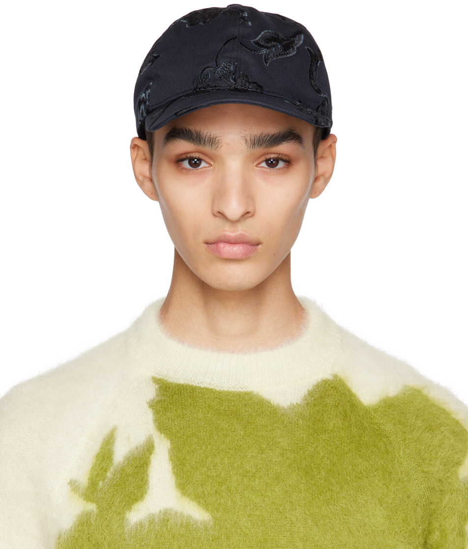 Erdem: Navy Floral Cap | SSENSE